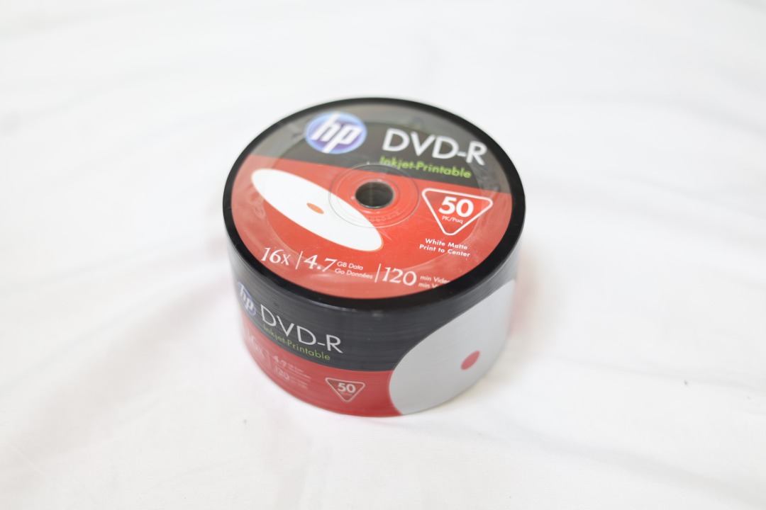 HP DVD-R 空白光碟片 16X 4.7GB 120min 50片入裸包, 電腦及科技產品, 電腦周邊產品, 硬碟及儲存裝置在旋轉拍賣