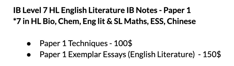 IB Level 7 HL English Literature Notes - Paper 1, 興趣及遊戲, 手作＆自家設計, 文具 ...