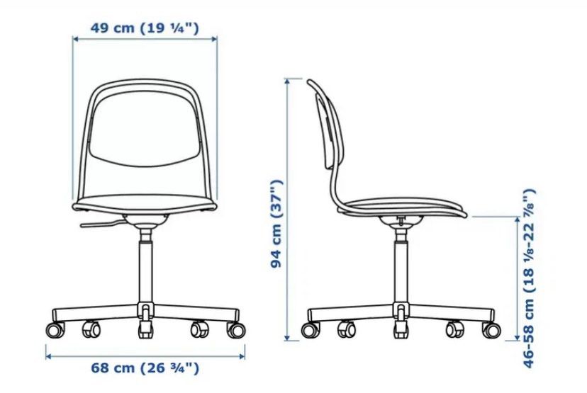 IKEA adjustable working chair ORFJALL, Furniture & Home Living ...
