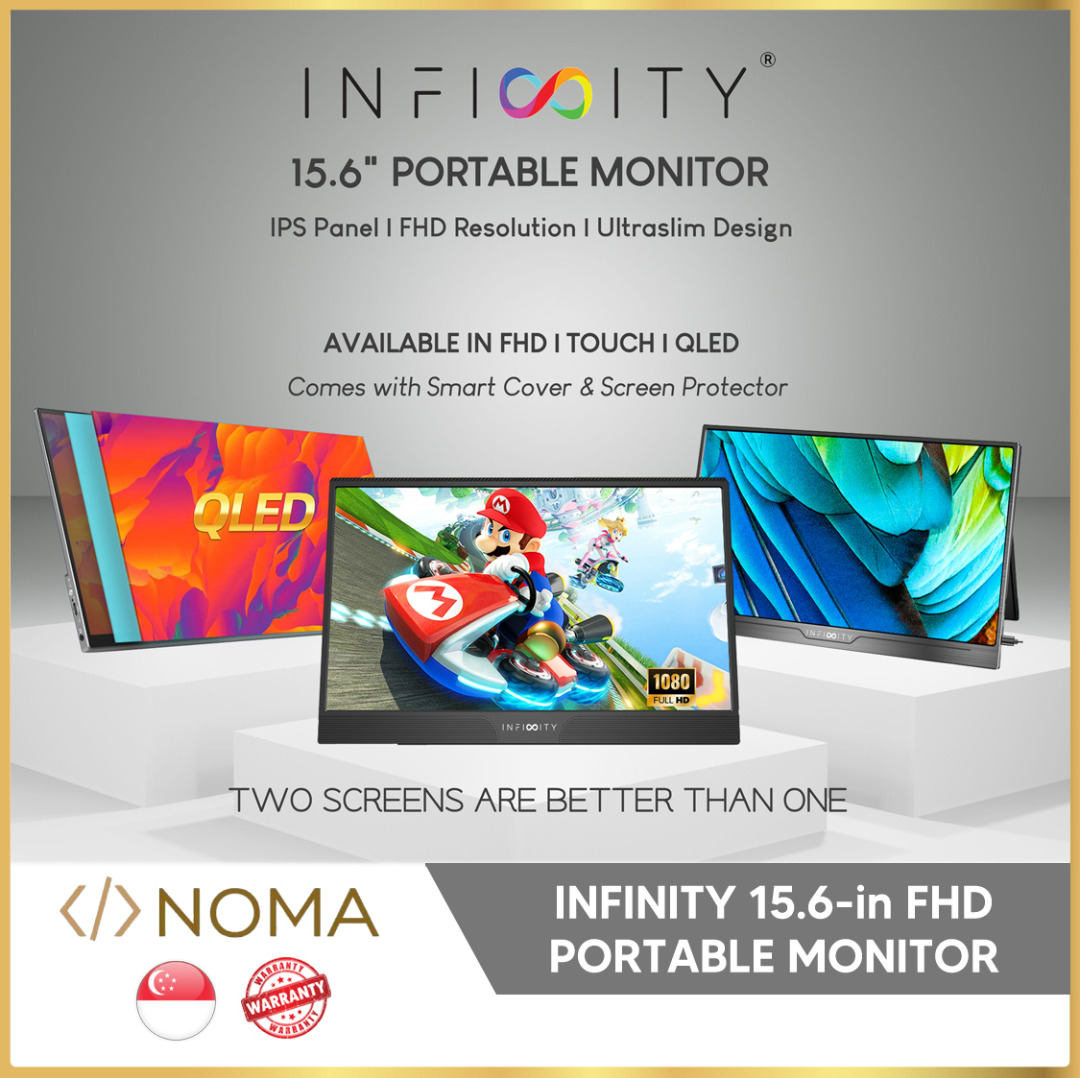 INFINITY 13.3/15.6/17.3" IPS FHD Portable Monitor | Type-C/HDMI Display ...