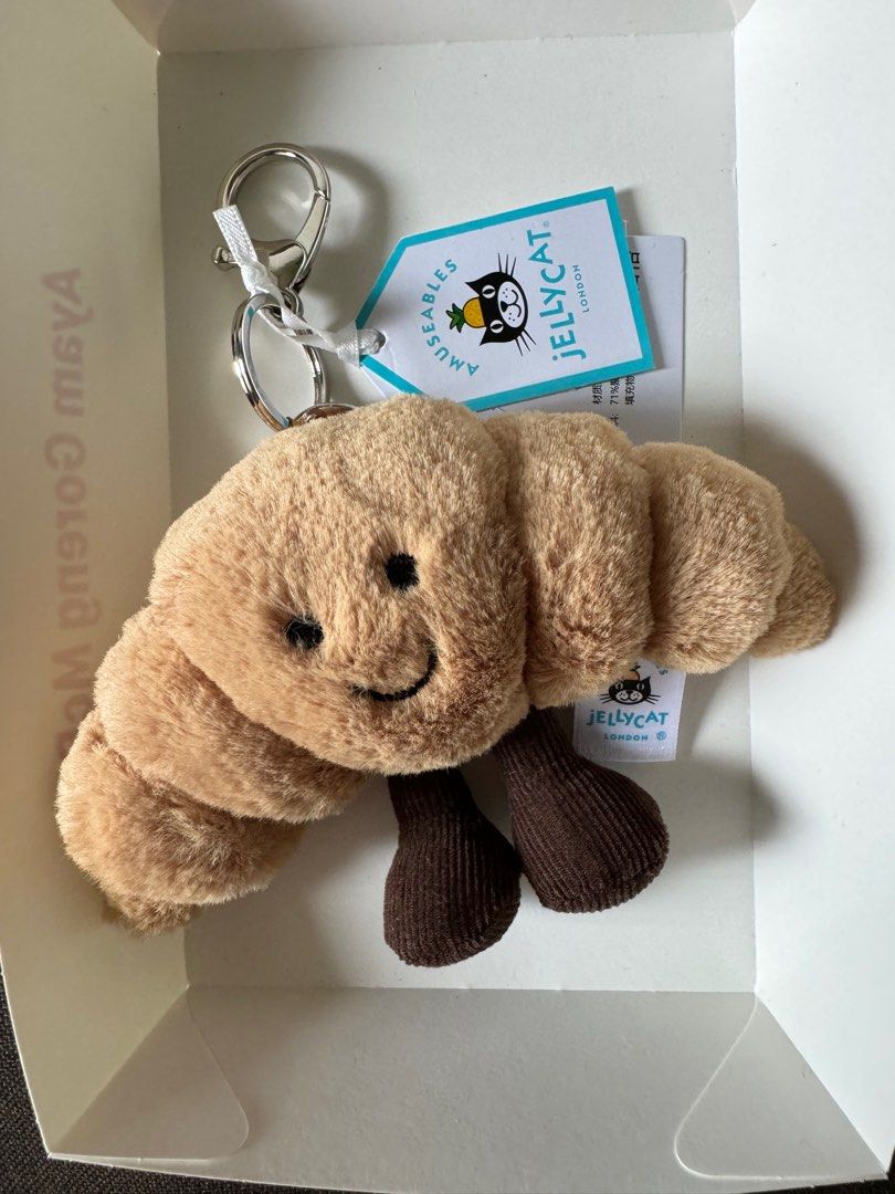 JELLYCAT Croissant Bag Charm / key chain, Hobbies & Toys, Collectibles ...