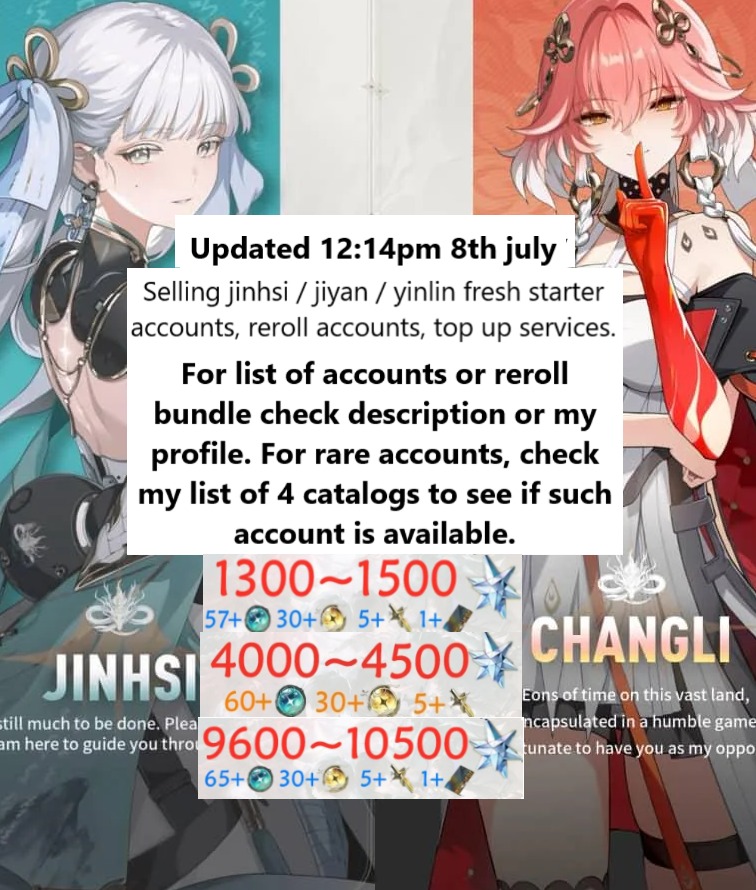 [Jinhsi / Jiyan / Yinlin / Changli] Wuthering waves account reroll ...