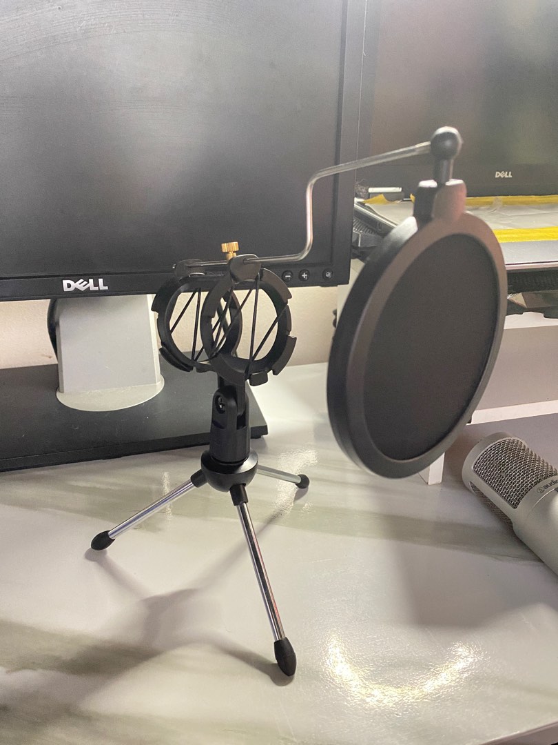 Microphone Stand Pop Filter, Audio, Microphones on Carousell