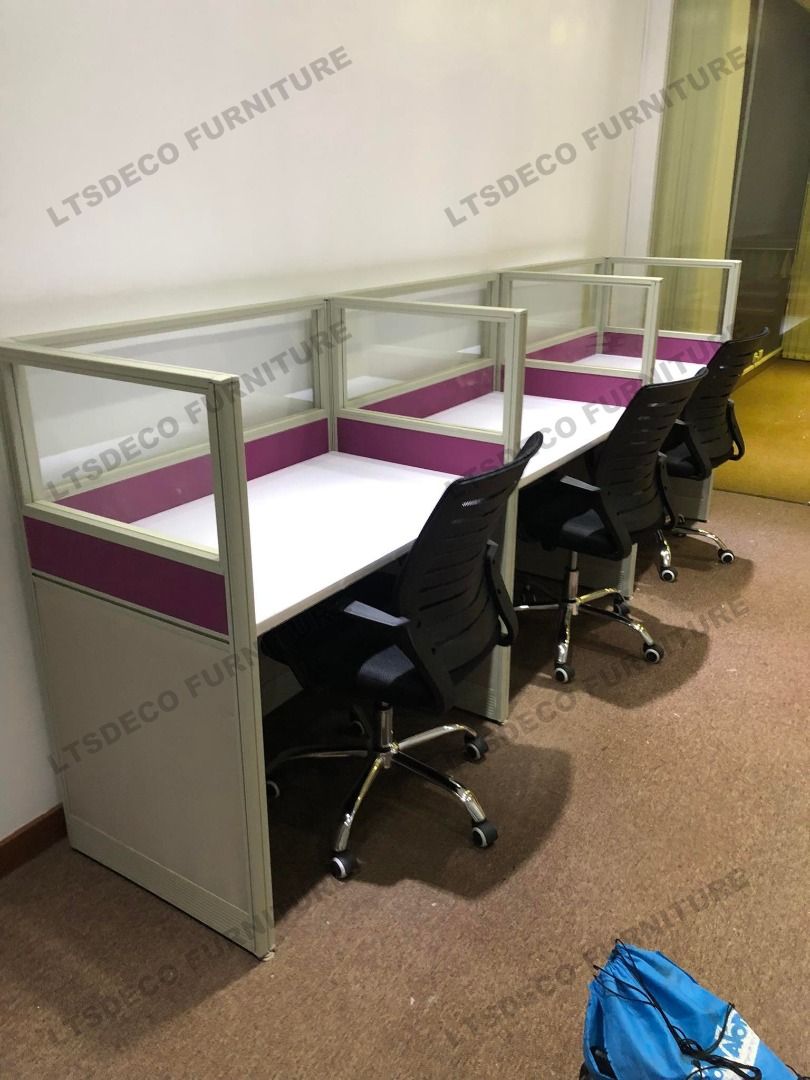 MODULAR TABLE OFFICE PARTITION WITH GLASS FURNITURES, Furniture & Home ...