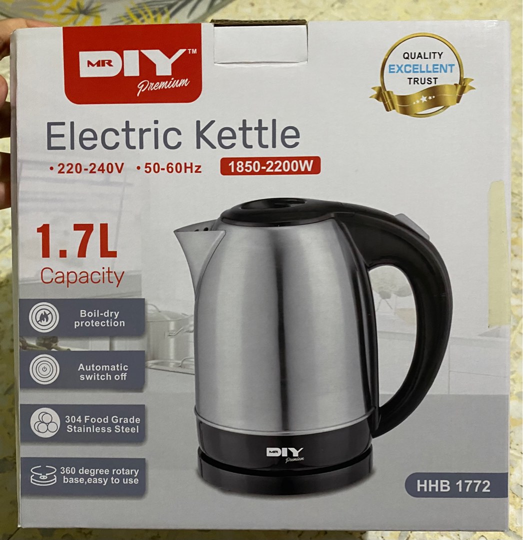 mr.diy Electric Kettle 1.7L, TV & Home Appliances, Kitchen Appliances ...
