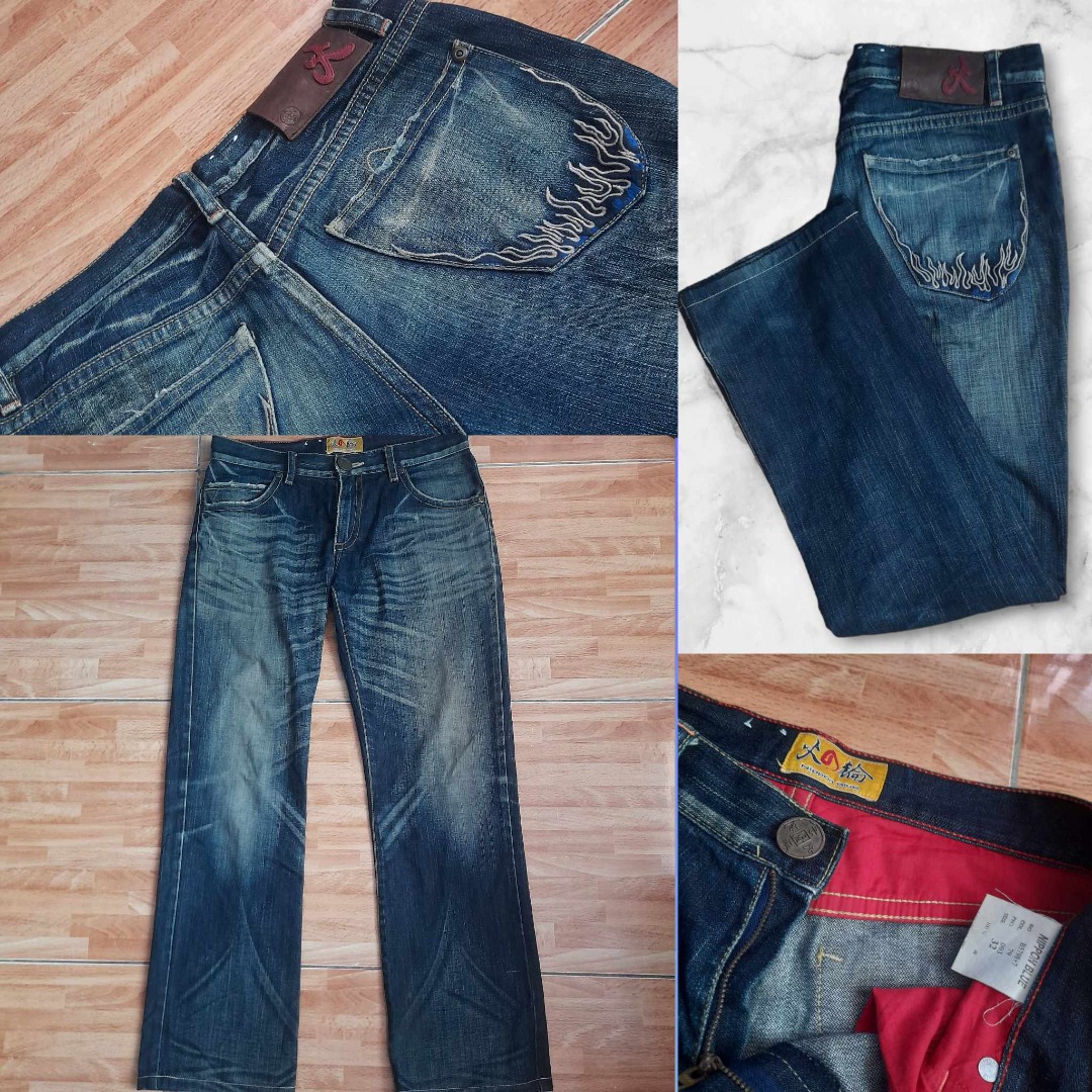 NIPPON BLUE JAPANESE JEANS FLAME, Men's Fashion, Bottoms, Jeans on ...