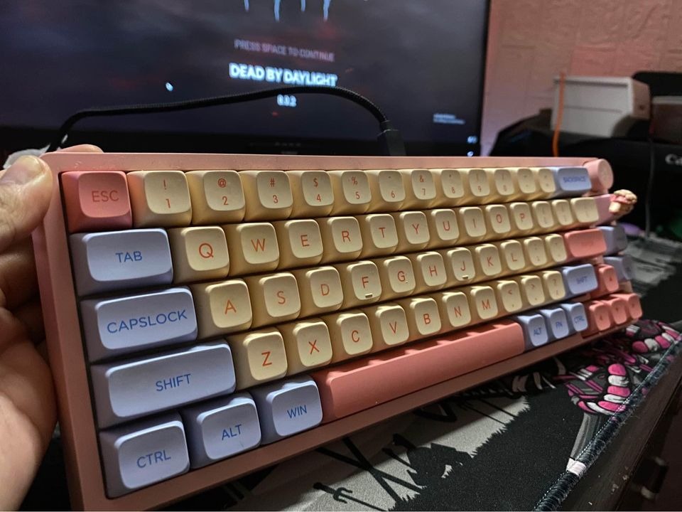 PRELOVED RAKK PIRAH 65% MECHANICAL KEYBOARD PINK WITH XDA KEYCAPS EF ...