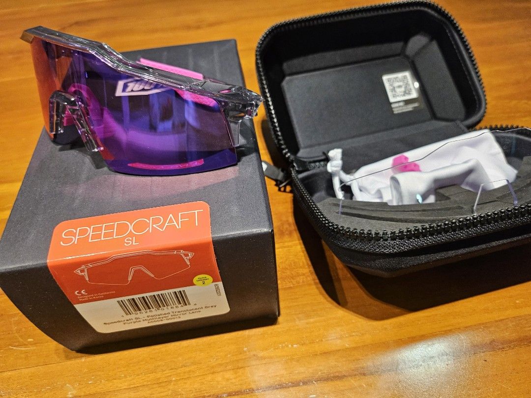Ride 100% Speedcraft SL Tokyo Night sunglasses Edition Polished grey and multilayer purple lens ...