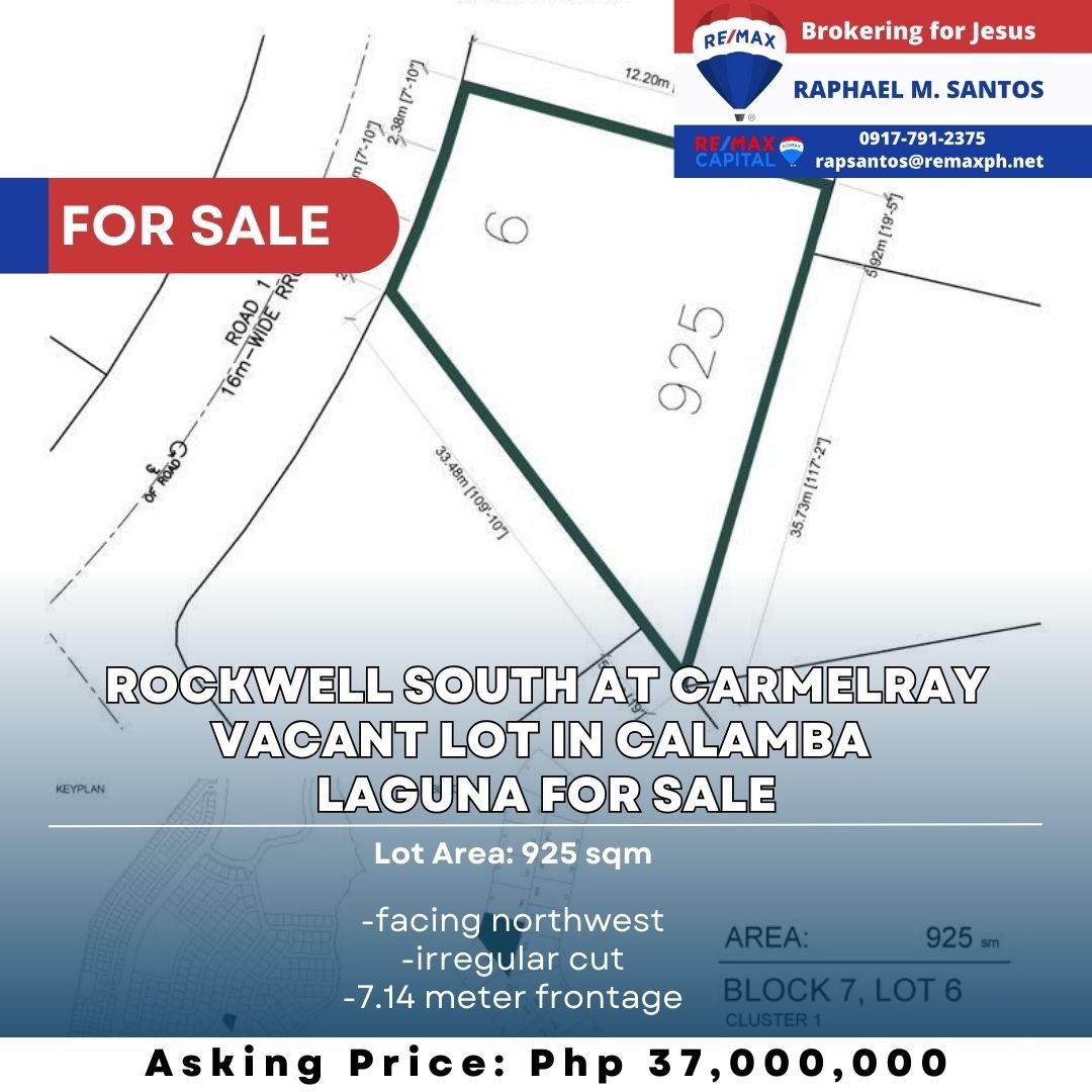 Rockwell South at Carmelray Vacant Lot in Calamba Laguna for Sale ...