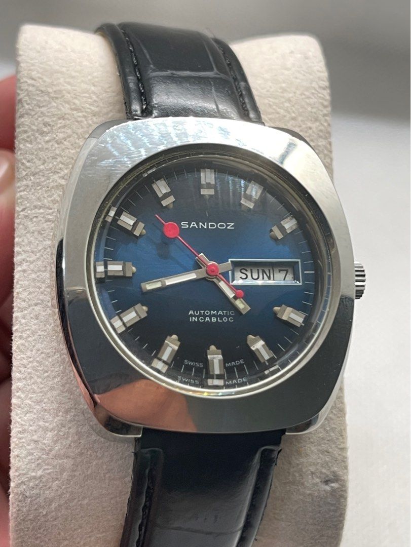 Sandoz Dial Blue Automatic Swiss Made, Men's Fashion, Watches & Accessories, Watches on Carousell