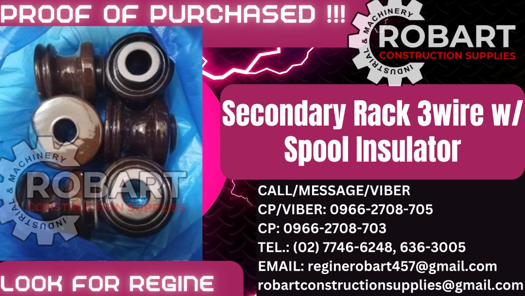 Secondary Rack 3wire w/ Spool Insulator, Commercial & Industrial ...