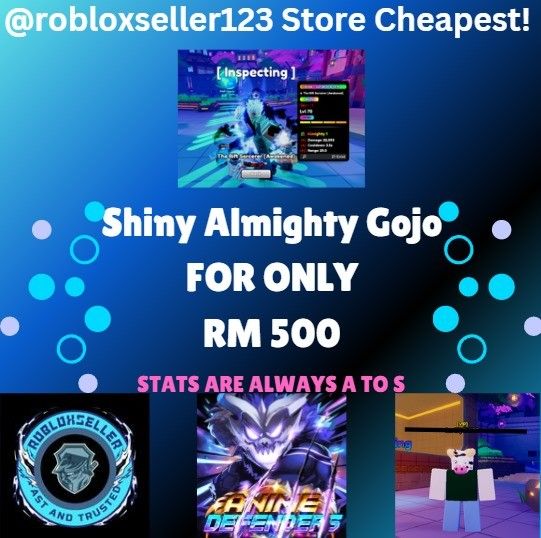Shiny Almighty Gojo Anime Defenders, Video Gaming, Video Games, Xbox on ...