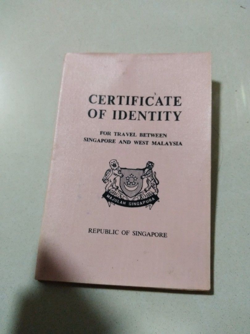 Singapore stateless person certificate of identity for travel between ...