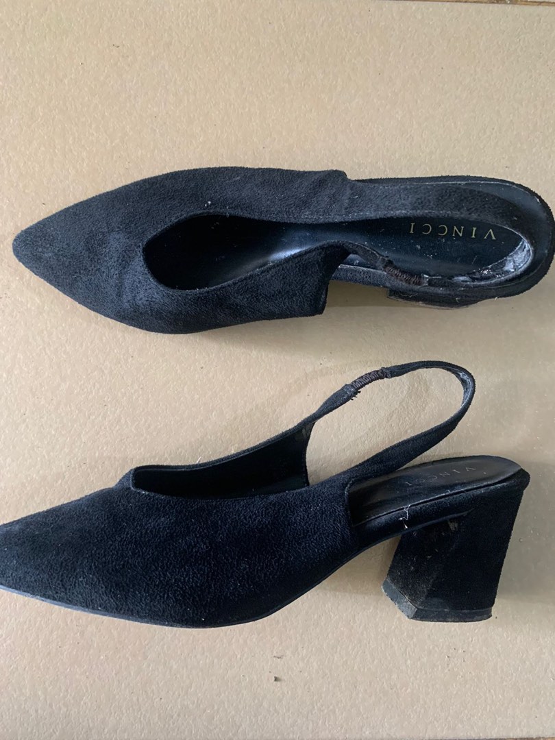 Vincci kerja hitam sz 7, Fesyen Wanita, Sepatu di Carousell
