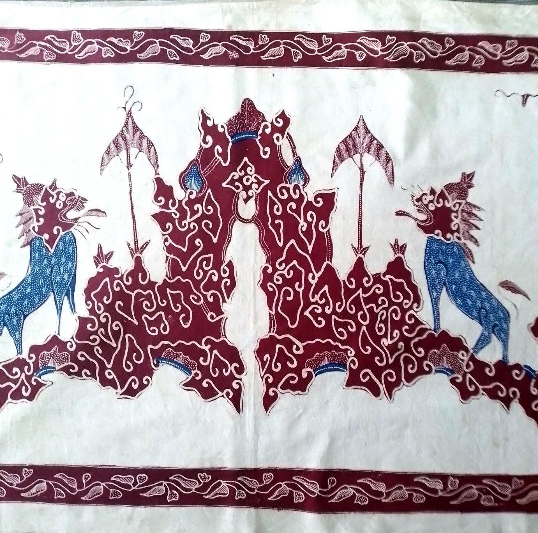 Vintage Hiasan Dinding Lawas Batik Cirebon Motof Singa Barong dan ...