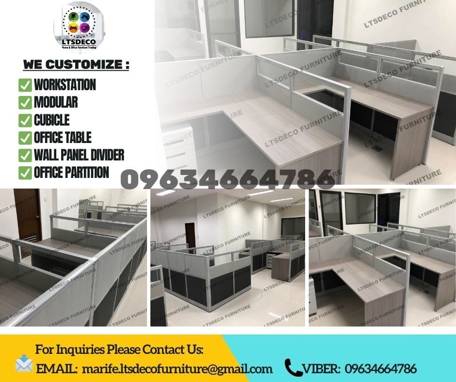 workstation modular office partition furniture, Furniture & Home Living ...