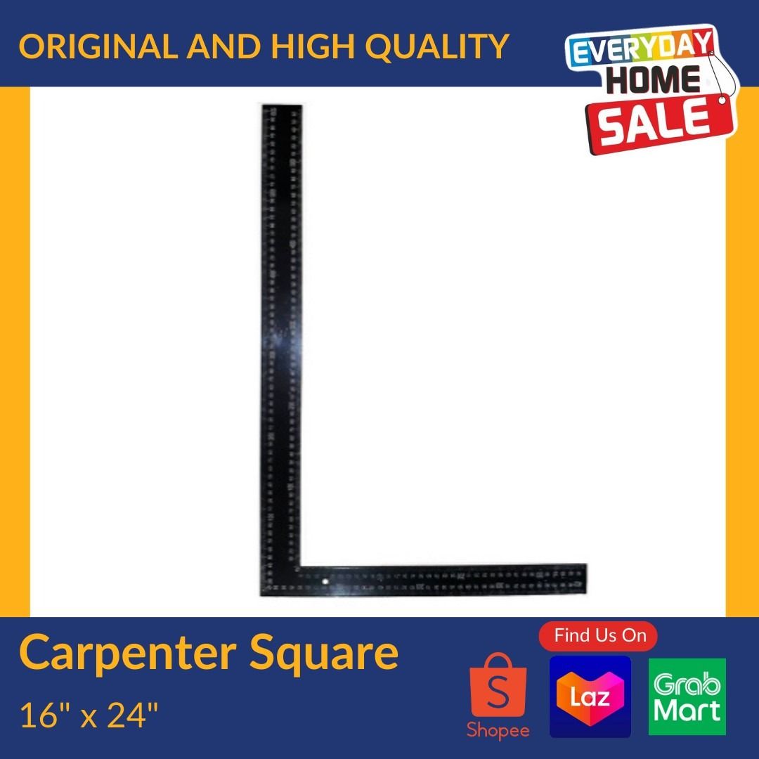 16″ x 24″ Black Steel Try Square / Carpenter’s Square, Commercial ...
