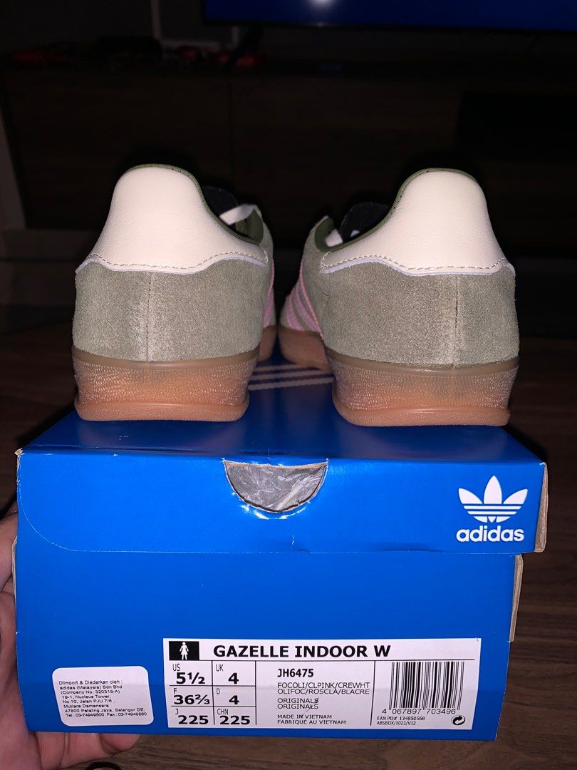 Adidas Gazelle Matcha Strawberry, Women's Fashion, Footwear, Sneakers ...