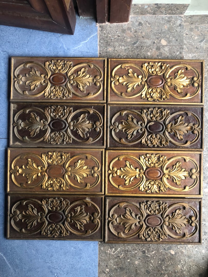 Antique Narra Wood Door Decorative Carving Design 1960s, Furniture ...