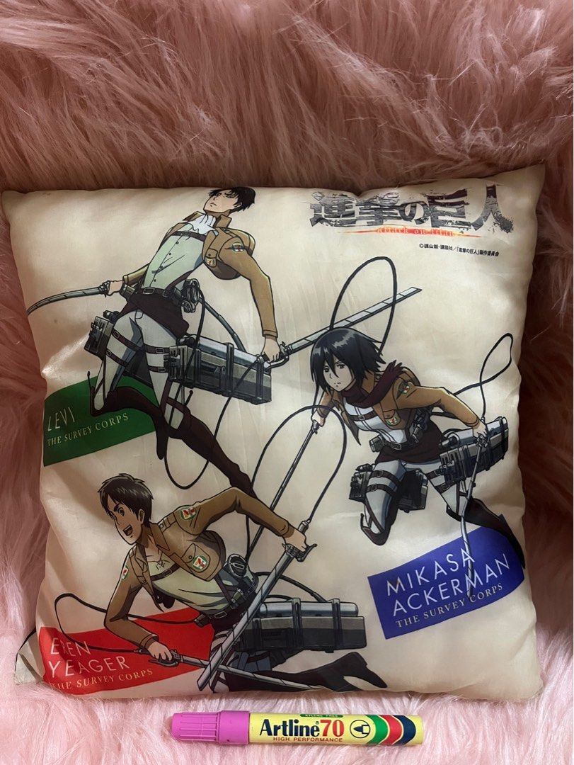 Attack on Titan Pillow, Hobbies & Toys, Toys & Games on Carousell