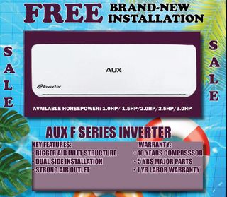 Aux F Series Inverter Split Type, TV & Home Appliances, Air ...
