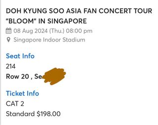 DOH KYUNG SOO ASIA FAN CONCERT TOUR "BLOOM", Tickets & Vouchers, Event ...