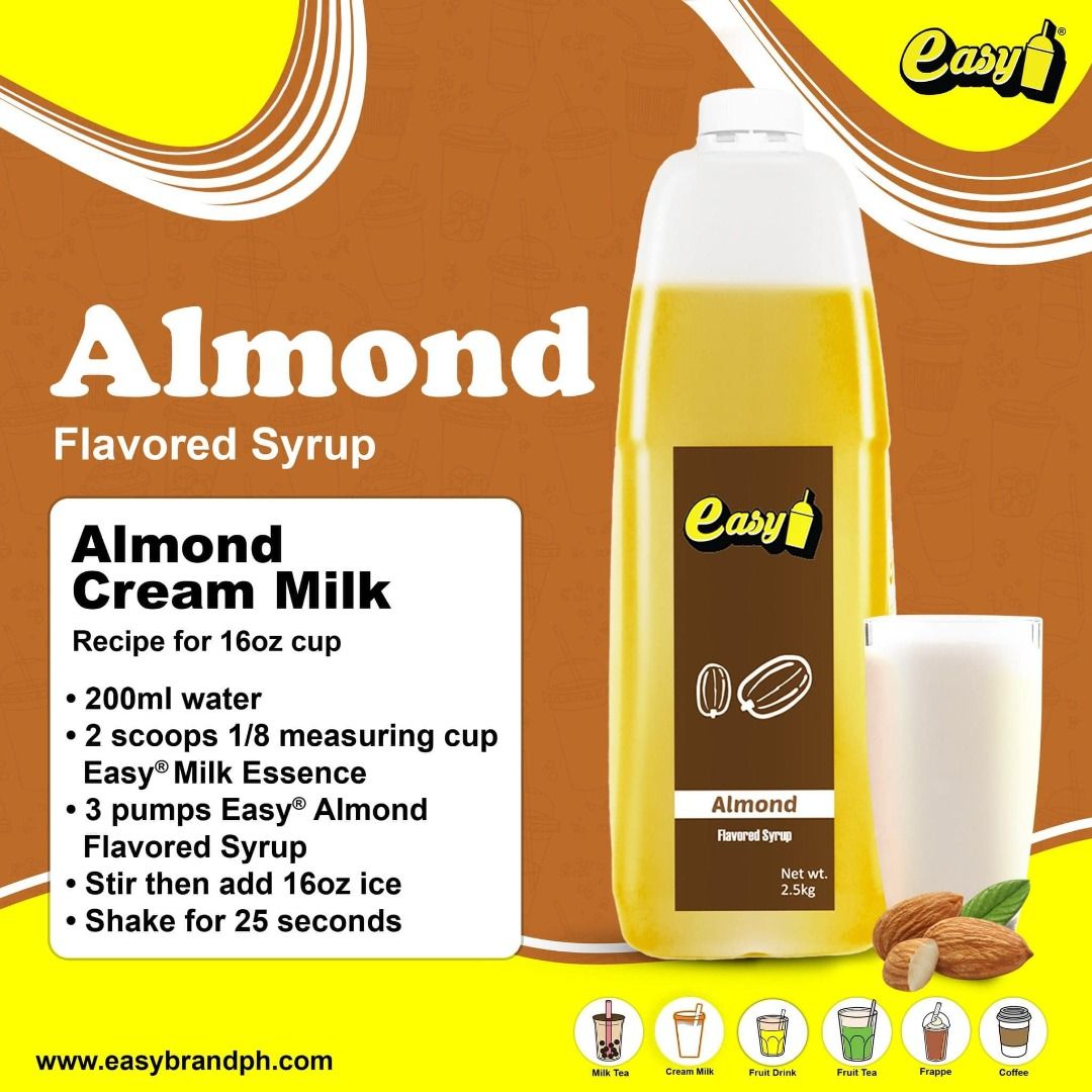 Easy Brand Almond Syrup, Food & Drinks, Beverages on Carousell