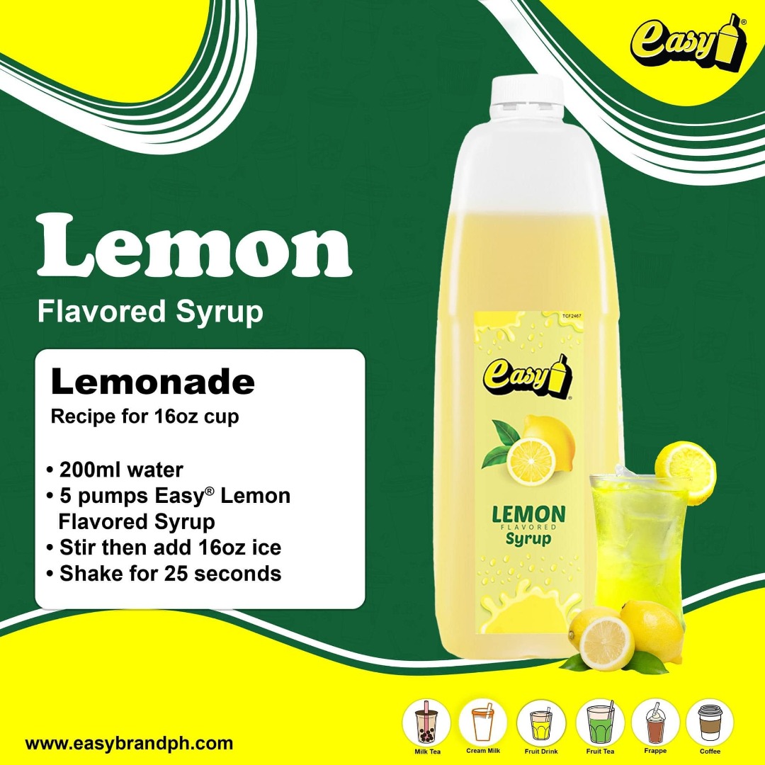 Easy Brand Lemon Syrup, Food & Drinks, Beverages on Carousell
