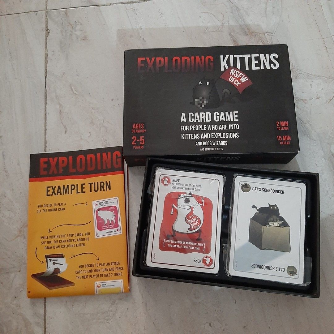 Exploding kittens nsfw deck, Toys & Collectibles, Permainan Papan ...