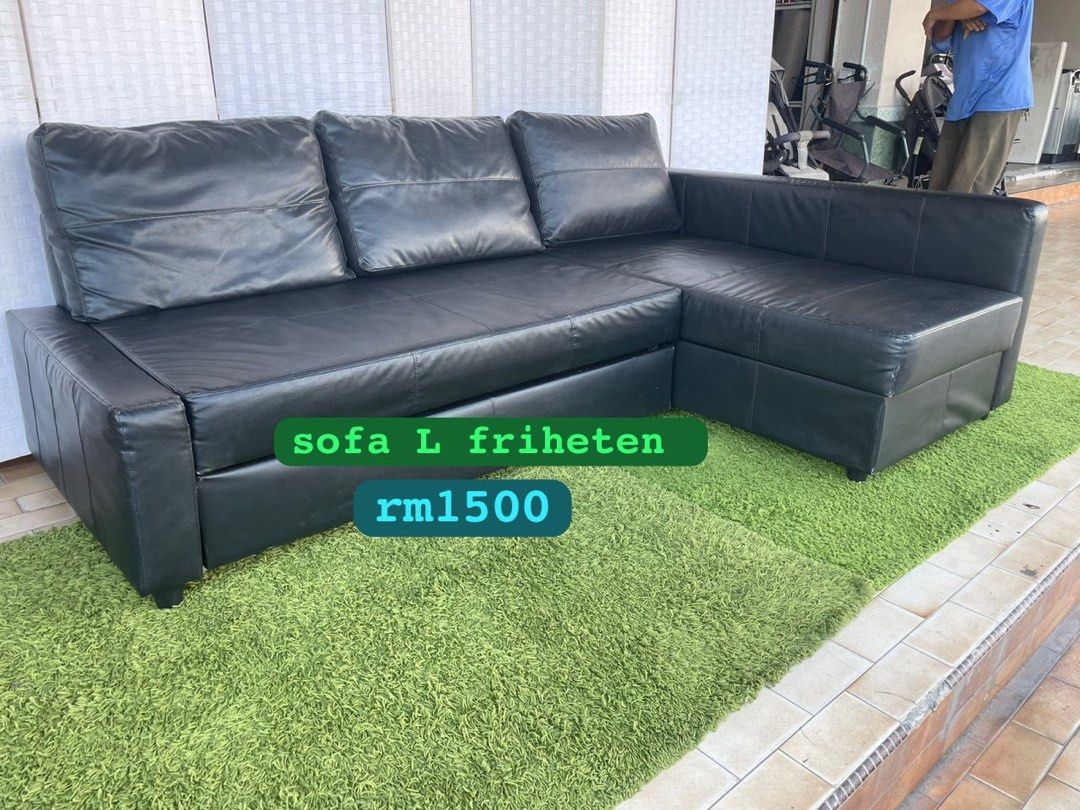 Friheten L shape sofa/ bed, Furniture & Home Living, Furniture, Sofas ...