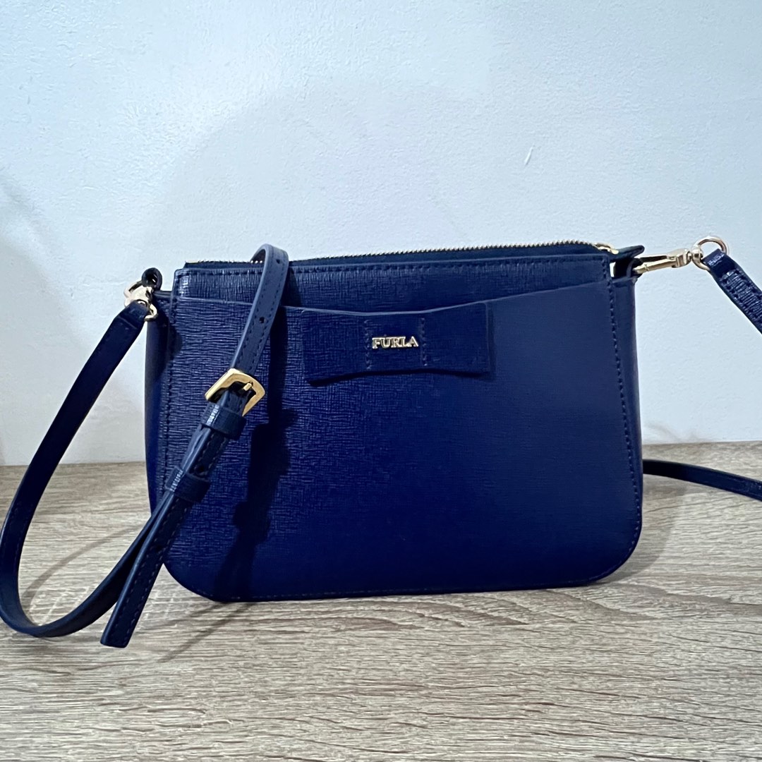 Furla Mini Sling Bag - Navy Blue, Women's Fashion, Bags & Wallets ...