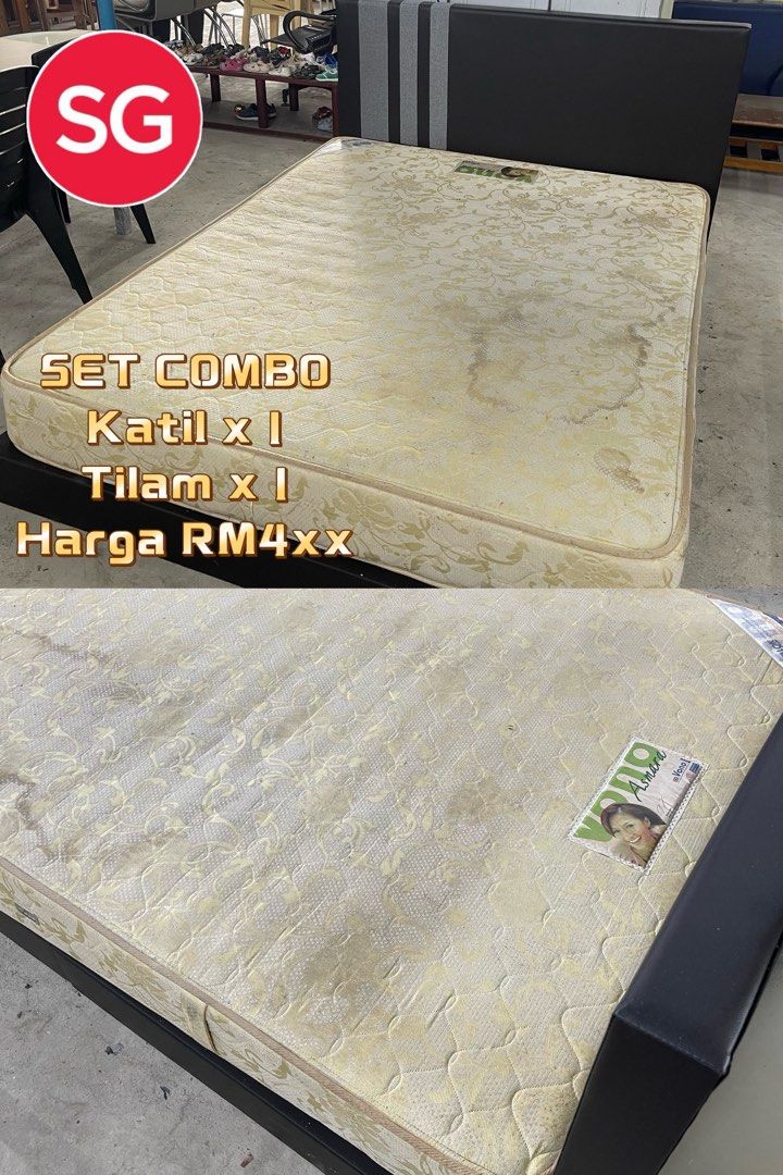 Katil & tilam combo, Furniture & Home Living, Furniture, Bed Frames ...