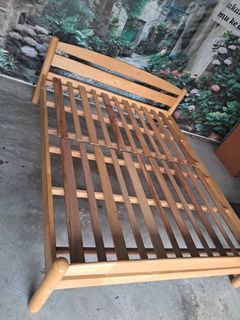 Vintage Solid Wood Queen Bed Katil Kayu Antik, Furniture & Home Living ...