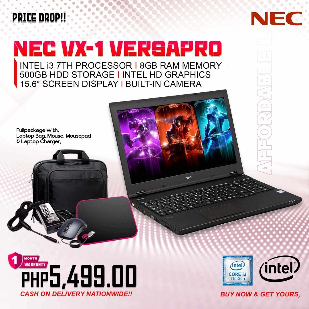 Laptop Nec VX-1 Versapro Intel Core i3 7th Generation 15.6'' Screen ...