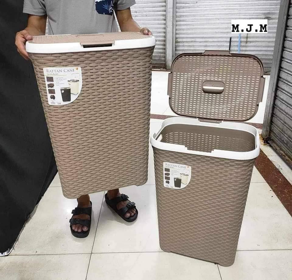 launsry basket with cover and wheels, Furniture & Home Living, Home ...