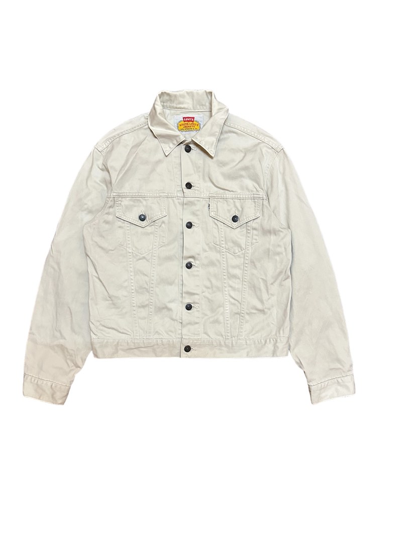 levis white trucker jacket, Men's Fashion, Coats, Jackets and Outerwear ...