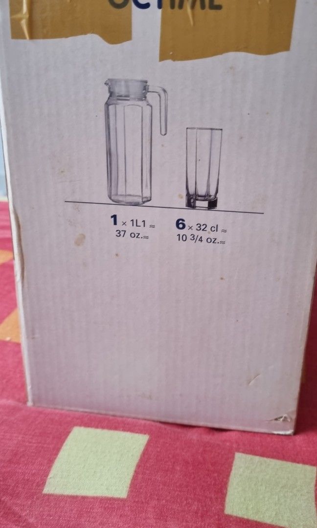 Luminarc pitcher and glass set, Furniture & Home Living, Kitchenware ...