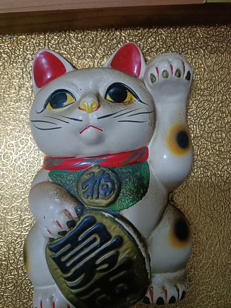 MANEKI NEKO japanese lucky cat wall hanging display japan surplus ...