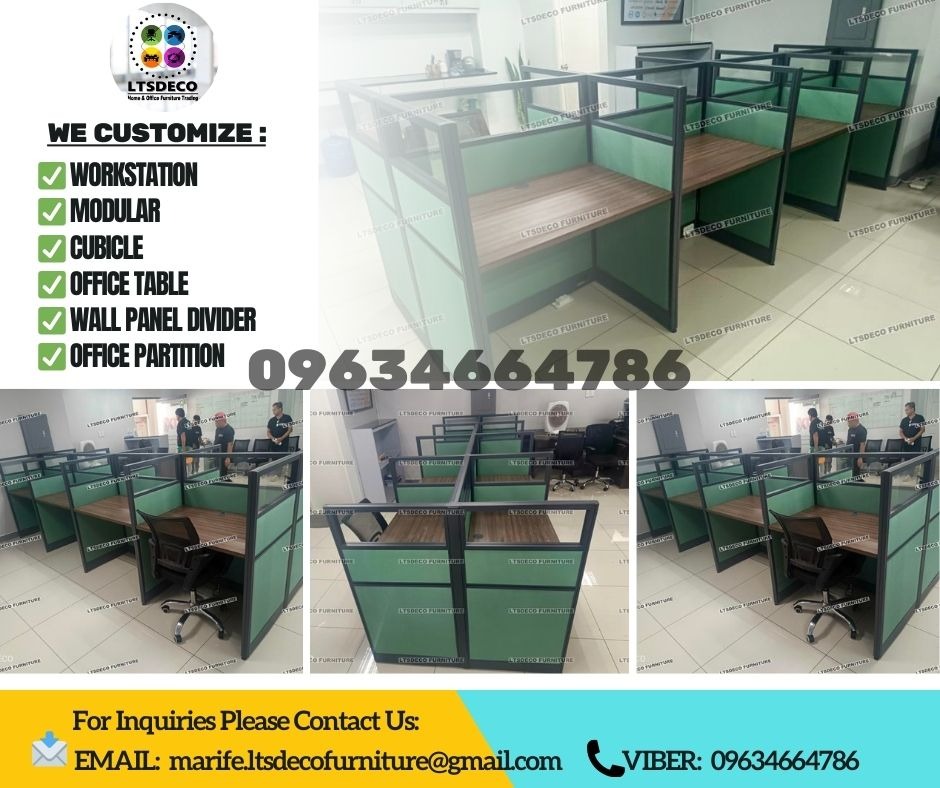 MODULAR WORKSTATION TABLE FURNITURE OFFICE PARTITION CUBICLES ...