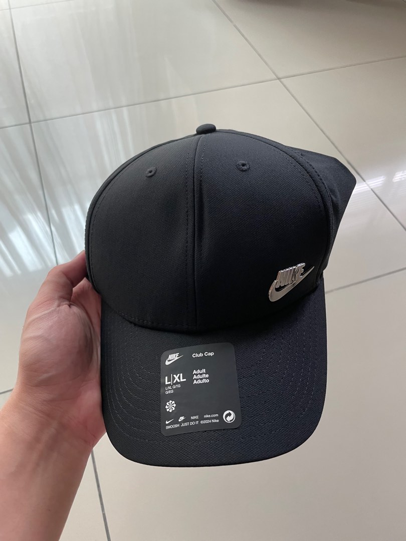 Nike Unisex Dri-FIT Club Structured Metal Logo Cap - Black, Men's ...
