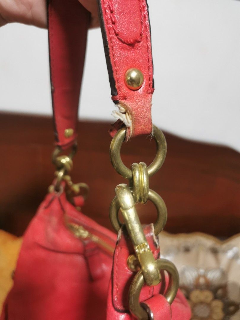 Original Coach 2way LEATHER Japan Red in color need tapping of color ...