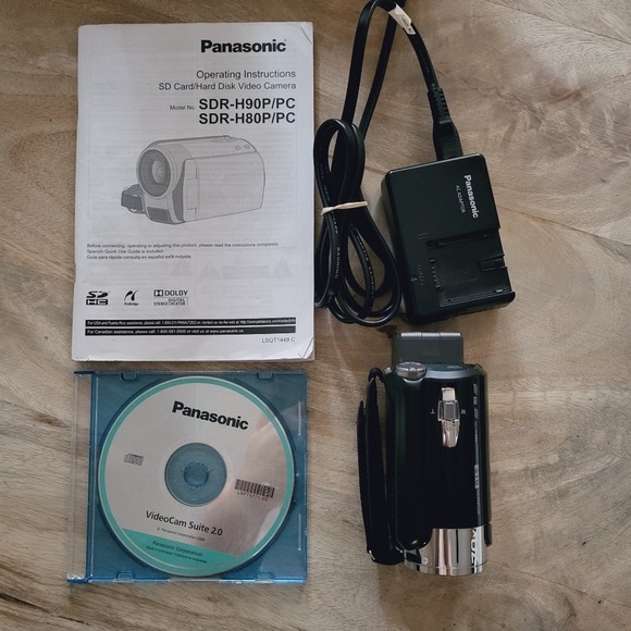 PANASONIC SDR-H80 CAMCORDER 60GB HDD HARD DRIVE/SDHC CARD VIDEO CAMERA ...