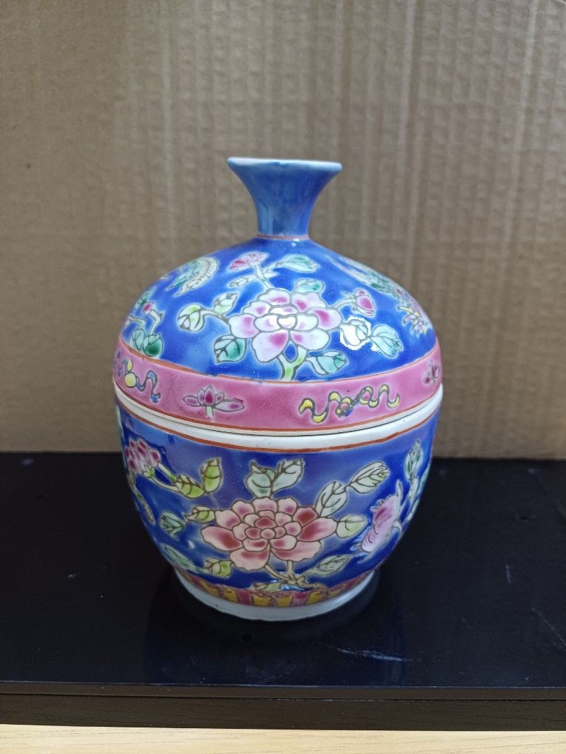 Rare Peranakan Straits Chinese Porcelain Blue Chupu / Ginger Jar/ Tea ...