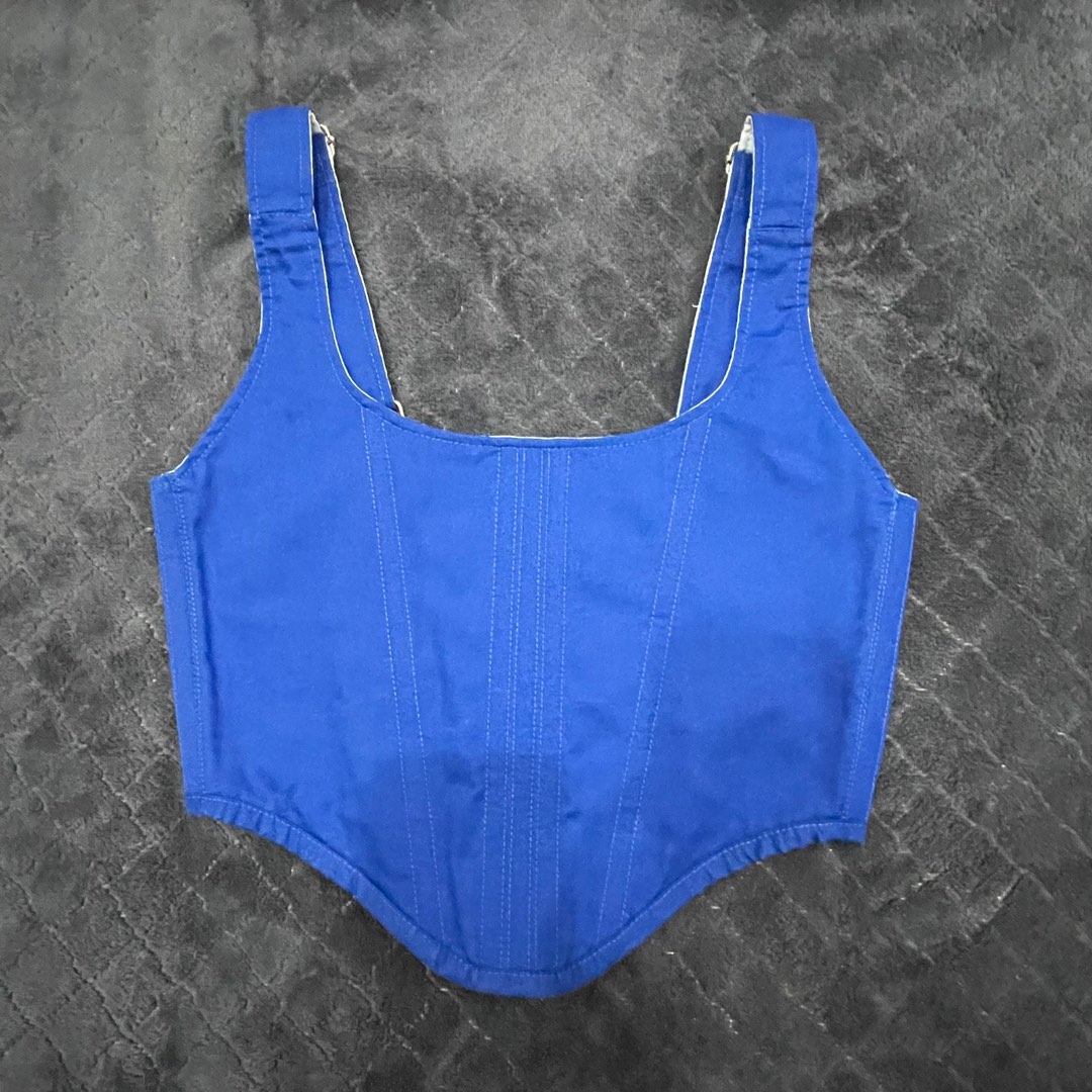Royal Blue Corset Top w/ Boning, Women's Fashion, Tops, Sleeveless on ...