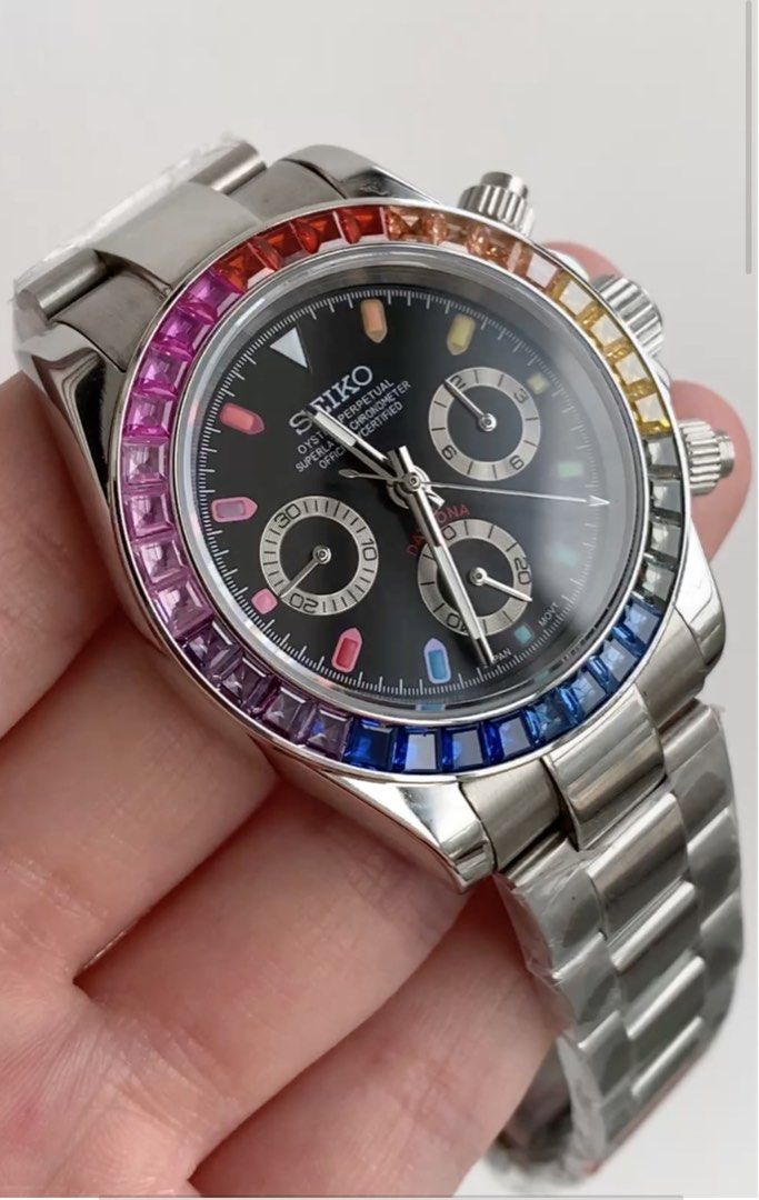 Seiko Rainbow Daytona Mod Chronograph, Men's Fashion, Watches ...