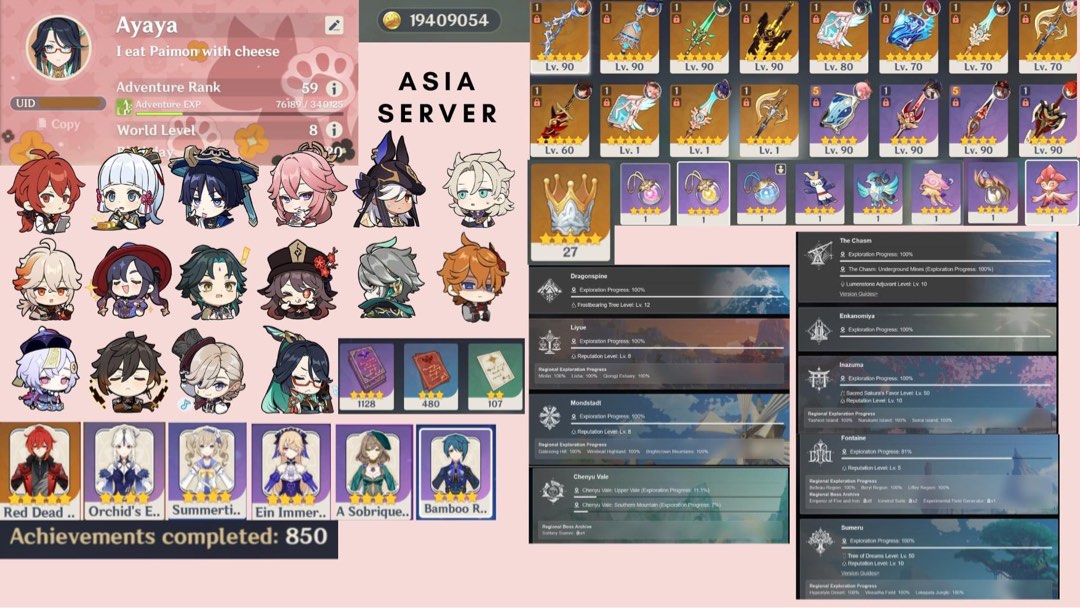 SELLING AR 59 GENSHIN ACC ASIA SERVER , Video Gaming, Video Games ...