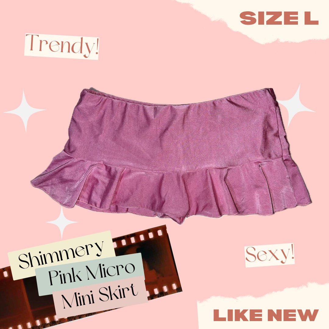 Shimmery Pink Micro Mini Skirt, Women's Fashion, Bottoms, Skirts on ...