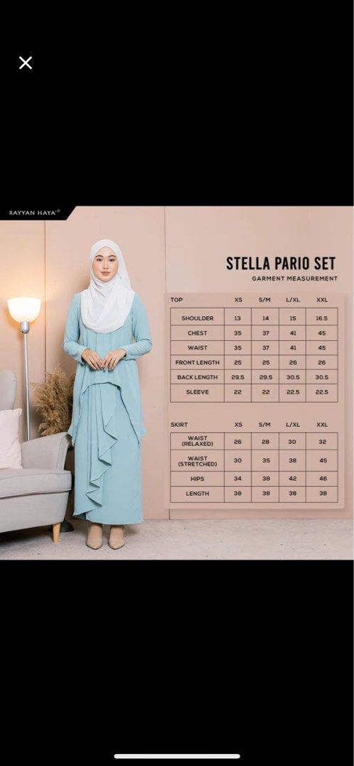 STELLA PARIO SET, Women's Fashion, Muslimah Fashion, Baju Kurung & sets ...