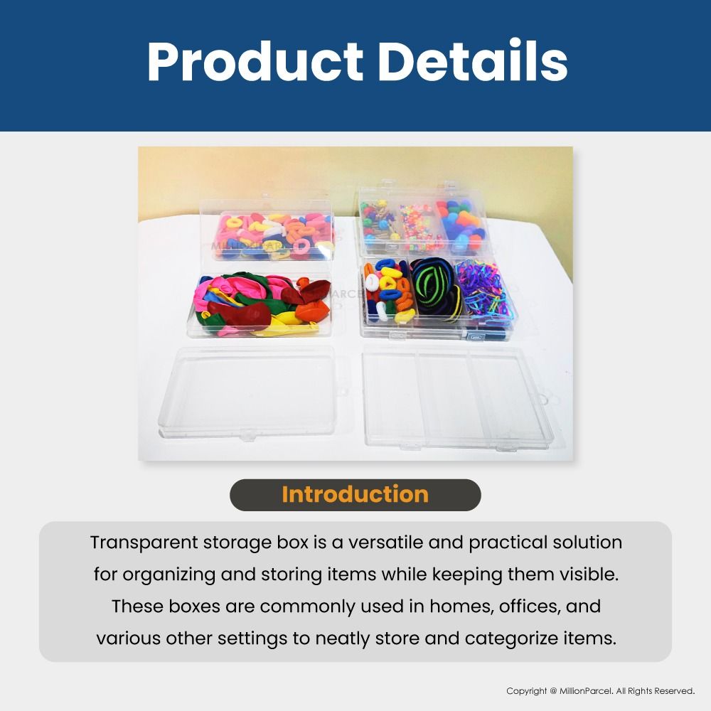 Transparent Plastic Storage Box | Multi-compartment Box | Thread ...