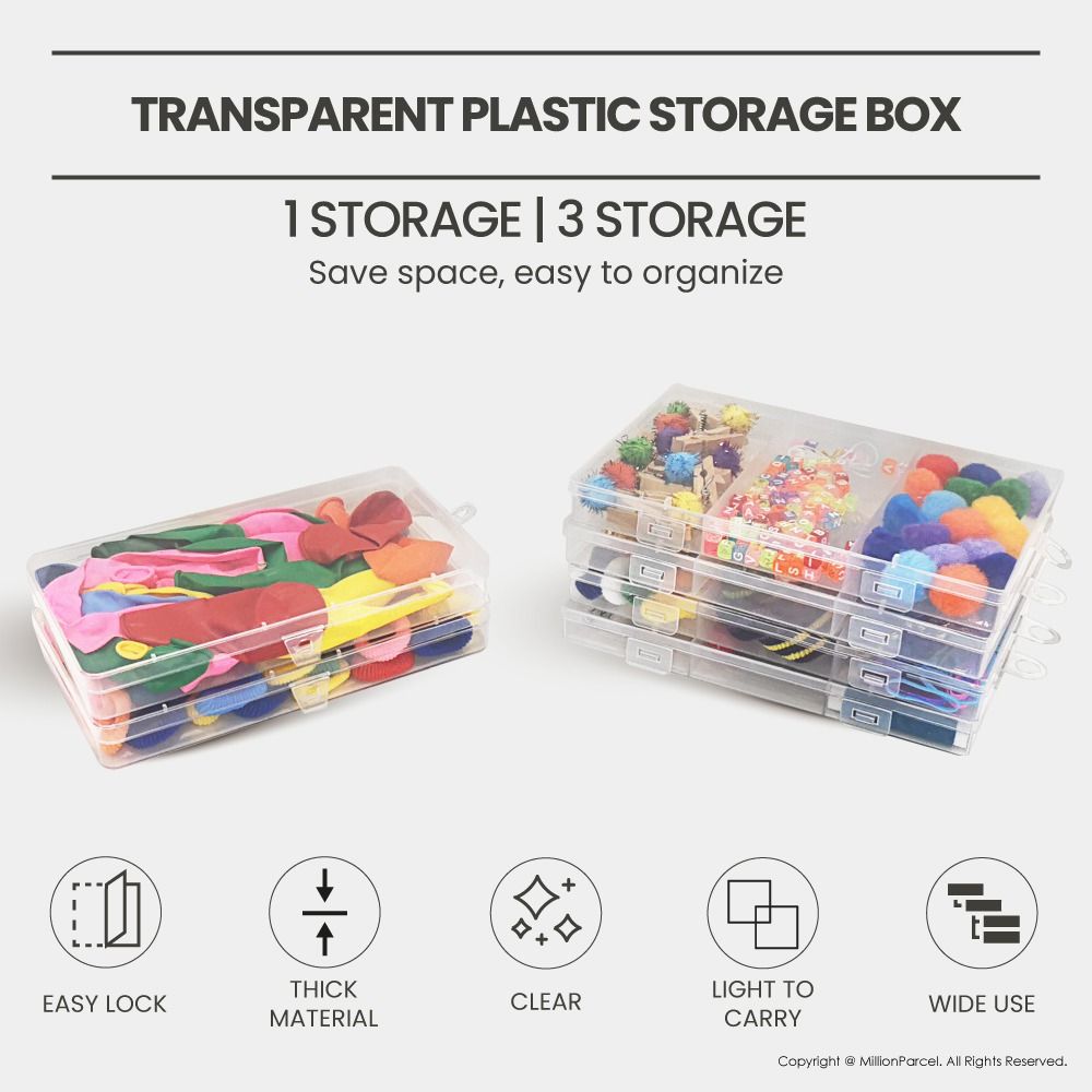 Transparent Plastic Storage Box | Multi-compartment Box | Thread ...